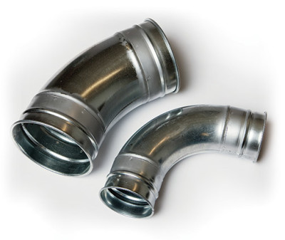 INDUSTRIAL CLAMP TOGETHER DUST COLLECTION DUCTWORK — SR STAMPED ELBOWS ...